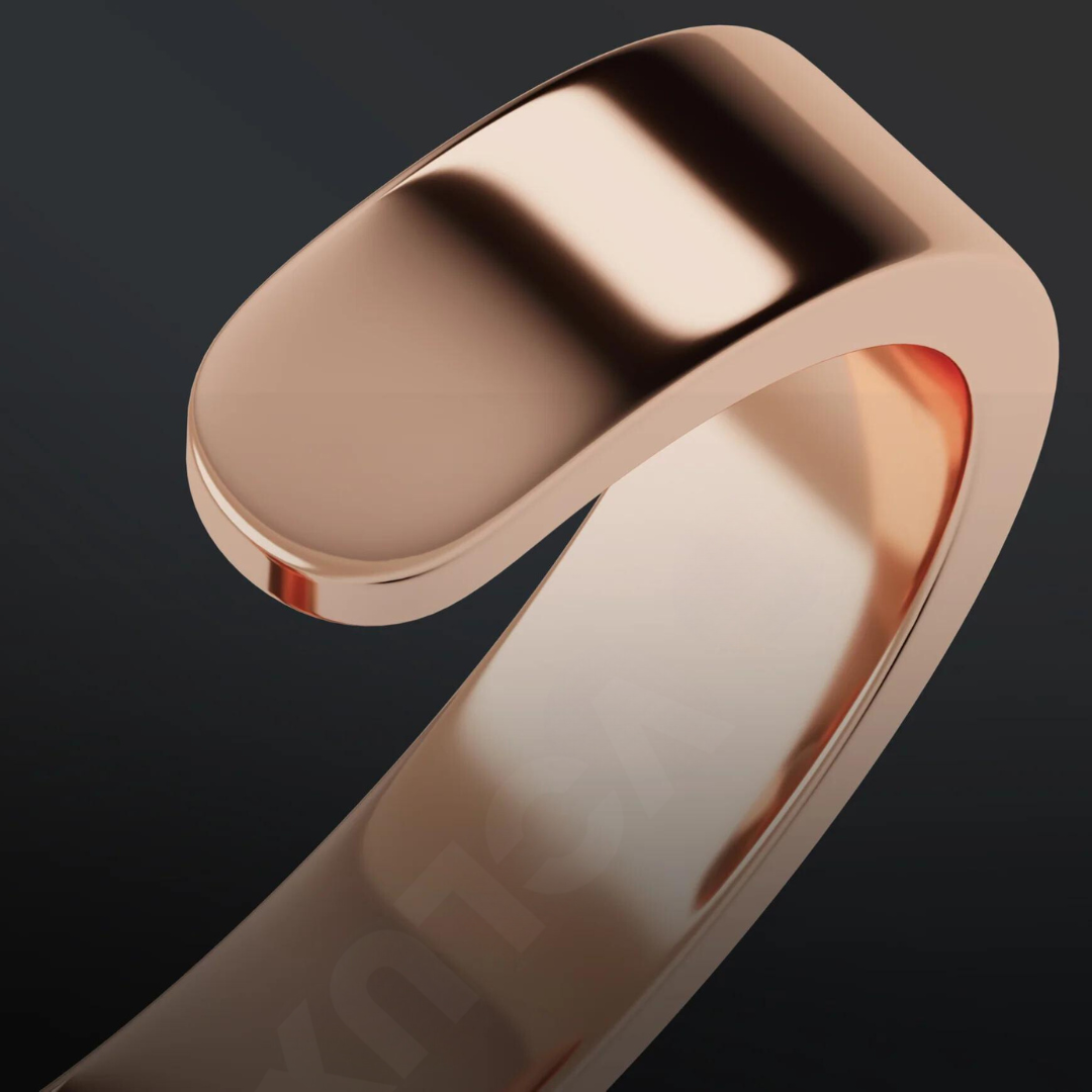 Quando si indossa l'anello, i suoi 4 magneti interagiscono con il campo ...